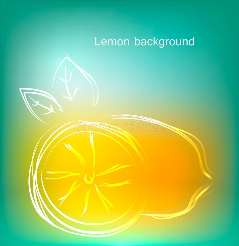 Background with Lemon in Beautiful Bright Colors, Vector Illustration ...