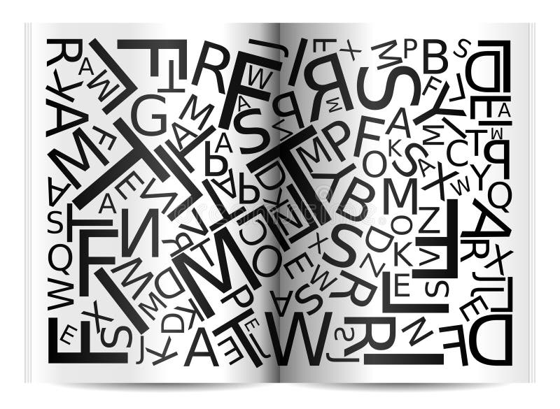 Background with Letters Scattered Chaotic As Book Stock Vector ...