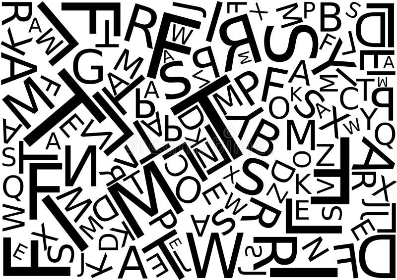 Background with Letters Scattered Chaotic Stock Illustration ...