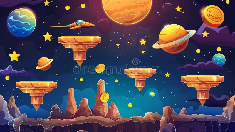 Space Game Background Spaceship Platforms Stock Photos - Free & Royalty ...