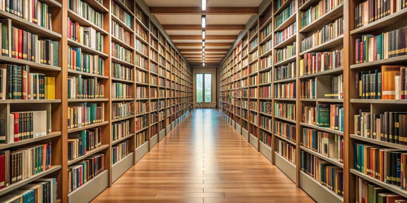 Background of a Library Corridor Full of Books Generative AI Stock ...