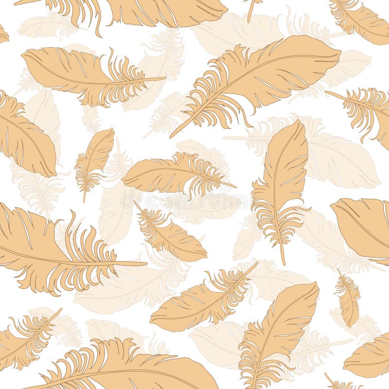 Background of Light Orange Feathers Vector Stock Vector - Illustration ...