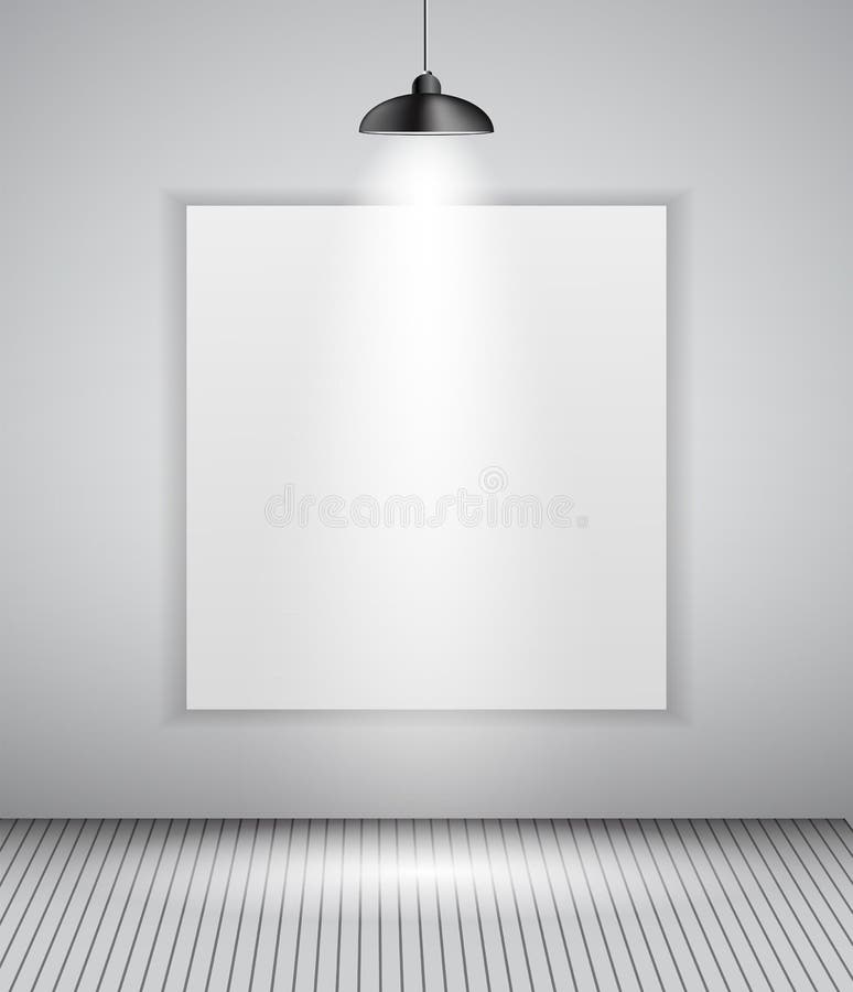Background with Lighting Lamp and Frame. Empty Stock Vector ...