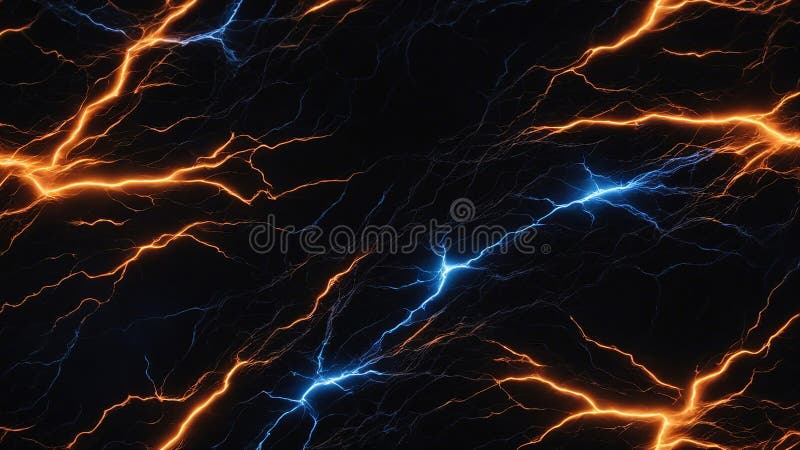 Background with Lightning a Black Canvas with a Blue and Orange ...