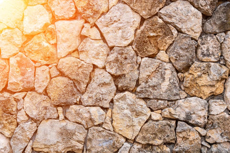 Background of Limestone Masonry. the Surface is Decorated with Natural ...