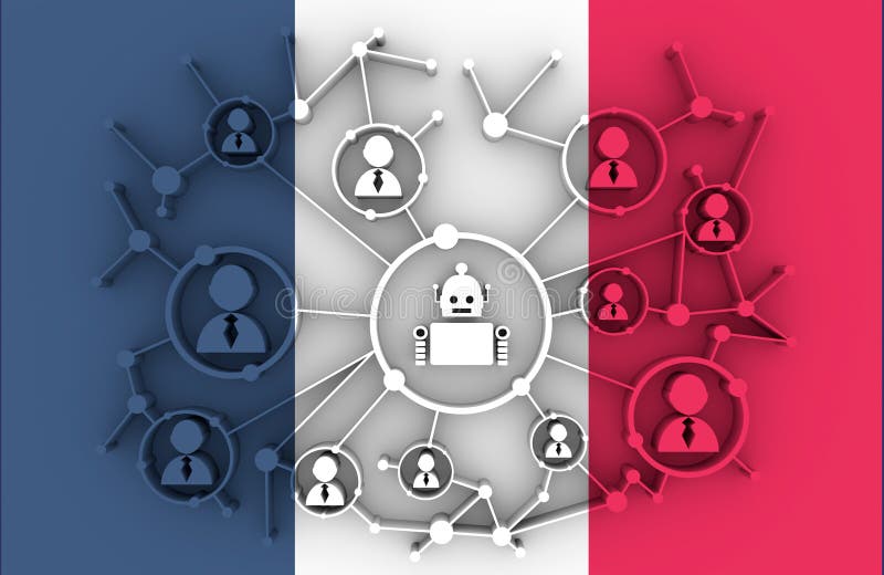 Social Media Network and Flag of France Stock Illustration ...