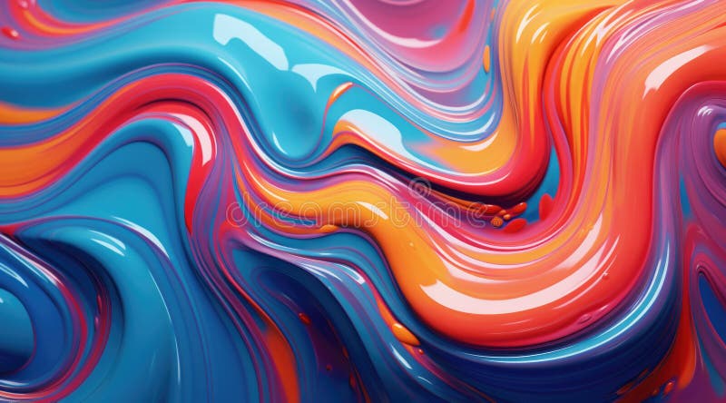 Background with Liquid Colored Swirls and Dye Blends that Flows from ...