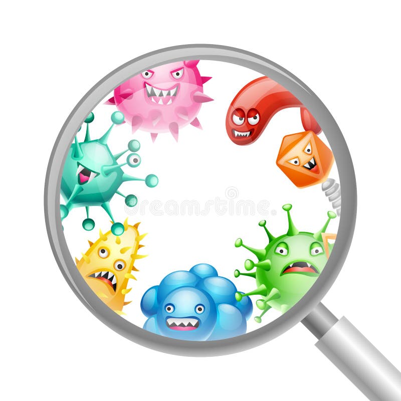 Background With Little Angry Viruses. Stock Vector - Illustration of ...