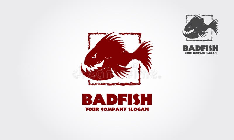 Bad Fish logo template stock vector. Illustration of mascot - 143582812