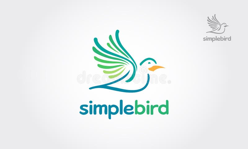 Simple Bird Vector Logo Illustration. Stock Vector - Illustration of ...