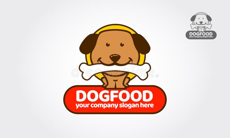 Dog Food Cartoon Logo Illustration. Stock Vector - Illustration of feed ...