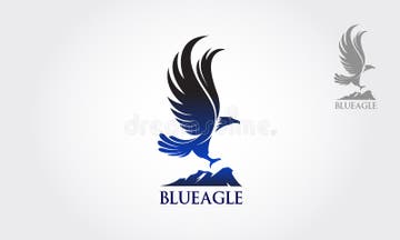 Blue Eagle Vector Logo Template. Stock Vector - Illustration of force ...