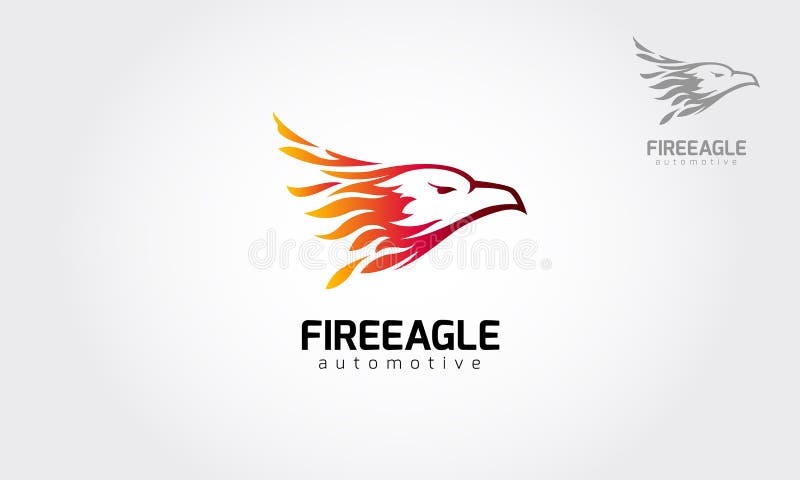 Fire Eagle Logo Design on White Background, Cartoon Stock Illustration - Illustration of ...