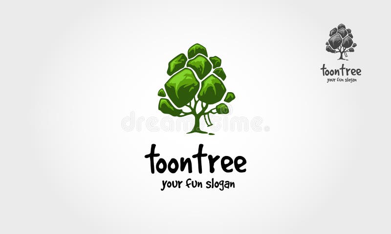 Toon Tree Logo Cartoon. stock illustration. Illustration of tree ...