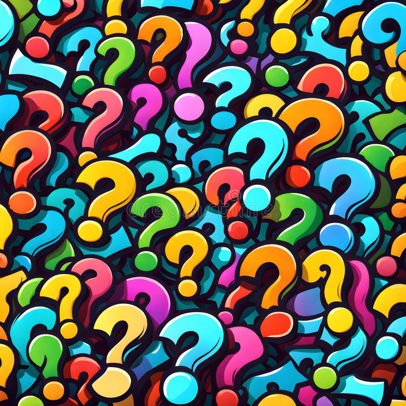 Background with Lot of the Graffiti Question Marks Stock Illustration ...