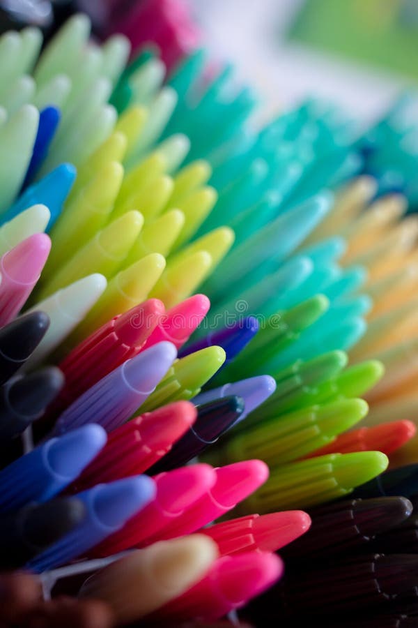 Background of Lots Assorted Colorful Marker Pen Set Stock Image - Image ...