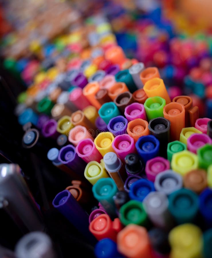 Background of Lots Assorted Colorful Marker Pen Set Stock Image - Image ...