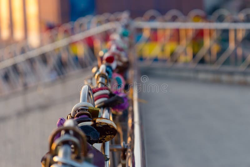 Background with Lots of Colorful Locks Stock Photo - Image of tradition ...