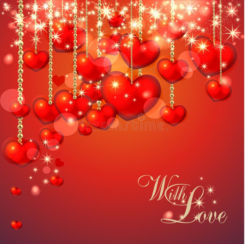 Background with Lots of Hearts Stock Vector - Illustration of abstract ...