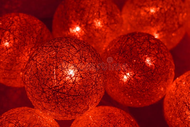 Background from Luminous Balls of Red Color. Stock Image - Image of ...