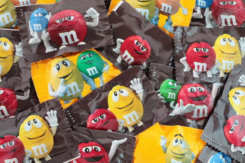 Background of M and M S Candies Packages Mix, Food and Snacks Concept ...