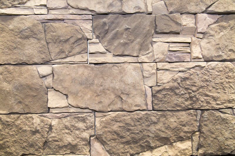 Irregular Shape Stone Brick Wall Stock Image - Image of marble, brown ...