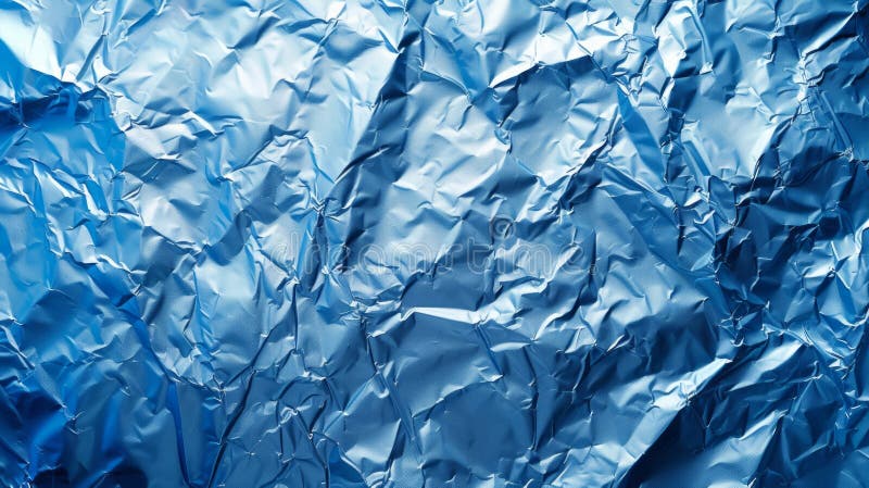 Background Made of Blue Crumpled Foil Stock Image - Image of empty ...