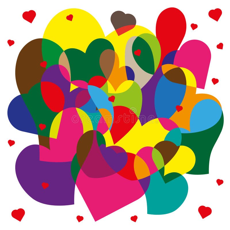 Background Made of Bright Hearts. Many Hearts. Love Symbol Icon Set ...