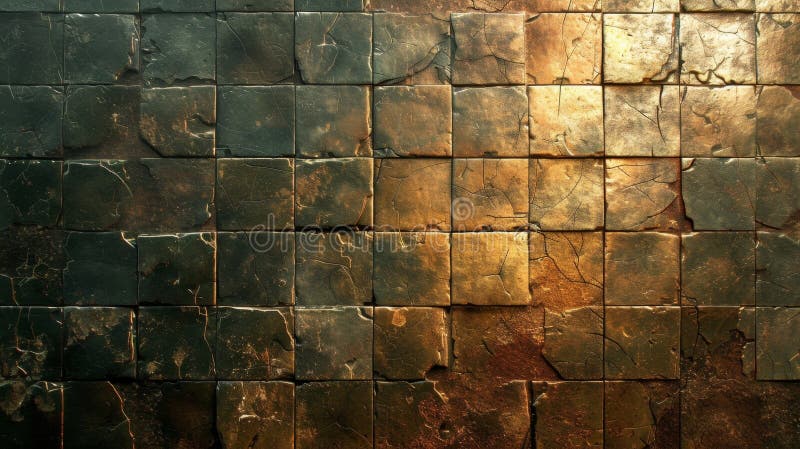 The Background is Made of Bronze Colored Cubes. Texture of Metal ...