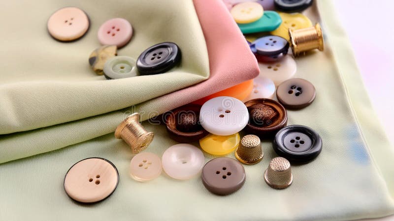 Background Made of Buttons, Threads and Fabric, Concept of Needlework ...