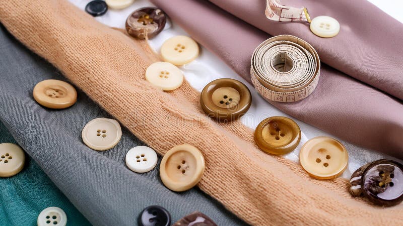 Background Made of Buttons, Threads and Fabric, Concept of Needlework ...