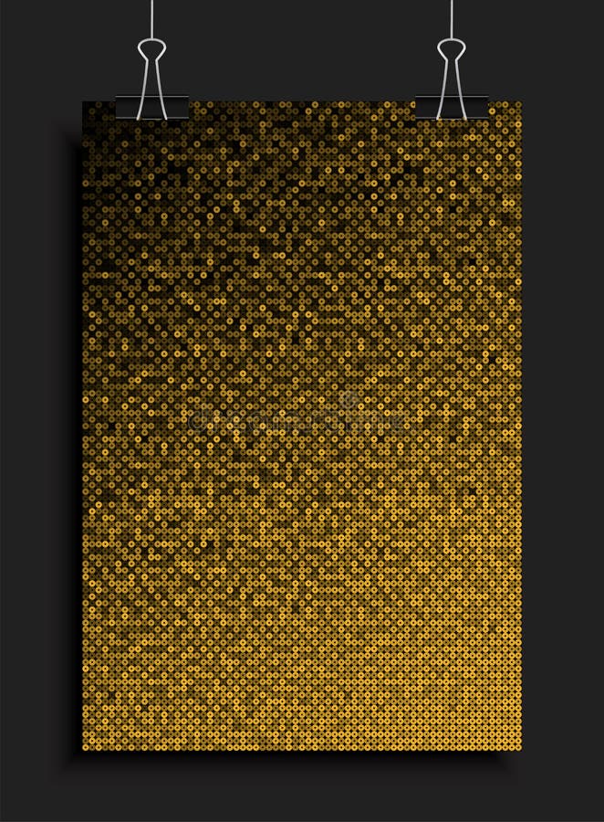 Template Poster Made Gold Sequins or Glitters Stock Vector ...