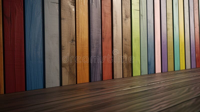 The Background is Made of Multicolored Boards , in the Form of a Wall ...