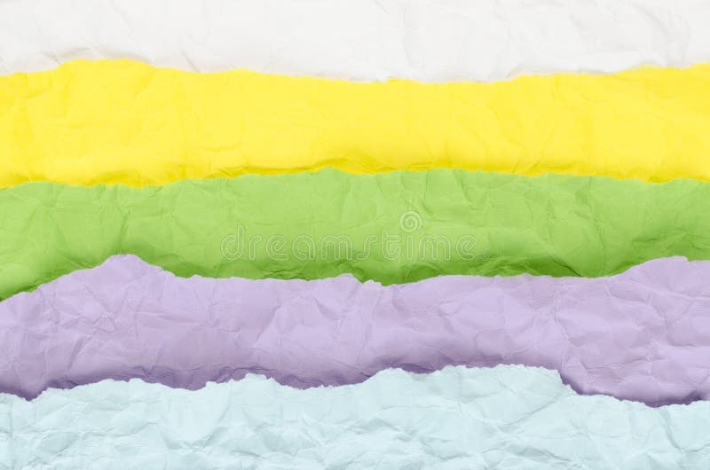 Background Made of Strips of Crumpled Paper of Different Colors Stock ...