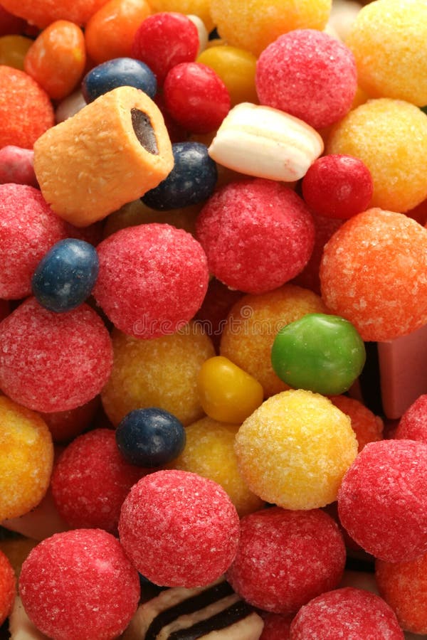 Horizontal Background Made of Multi-coloured Sweets with Raisin Stock ...