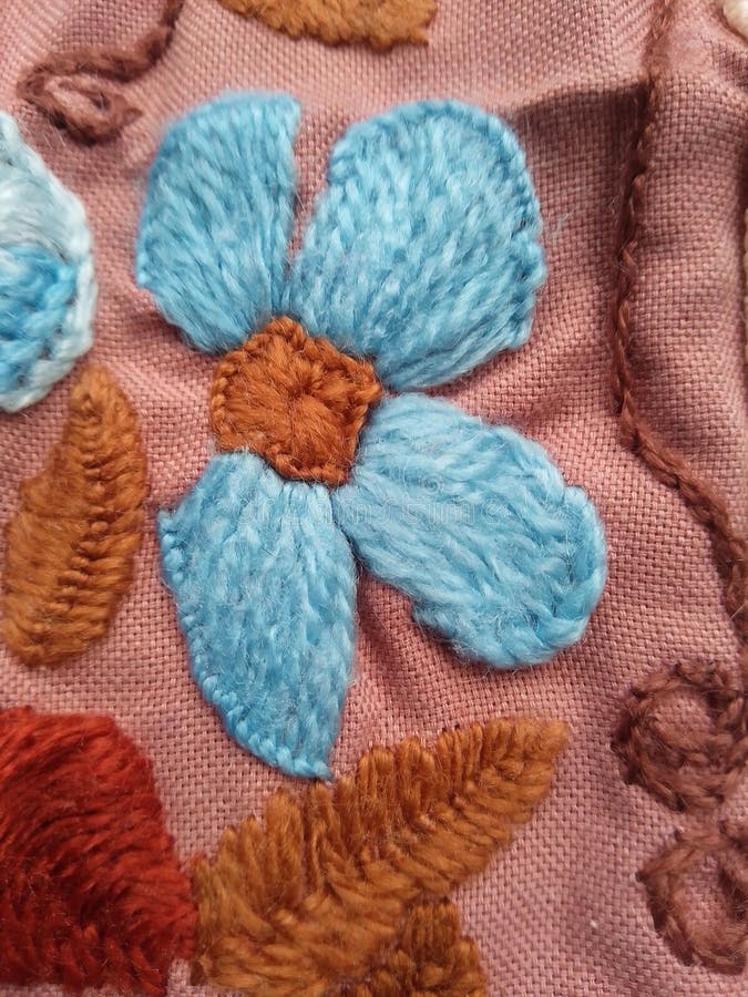 The Background is Made of Thread Embroidery in the Form of Flowers and ...