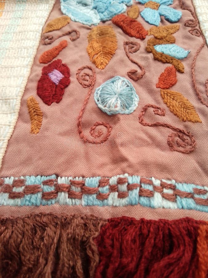 The Background is Made of Thread Embroidery in the Form of Flowers and ...