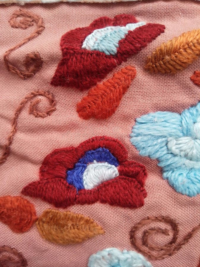 The Background is Made of Thread Embroidery in the Form of Flowers and ...