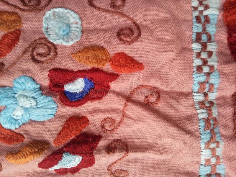 The Background is Made of Thread Embroidery in the Form of Flowers and ...