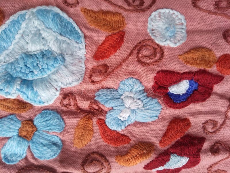 The Background is Made of Thread Embroidery in the Form of Flowers and ...