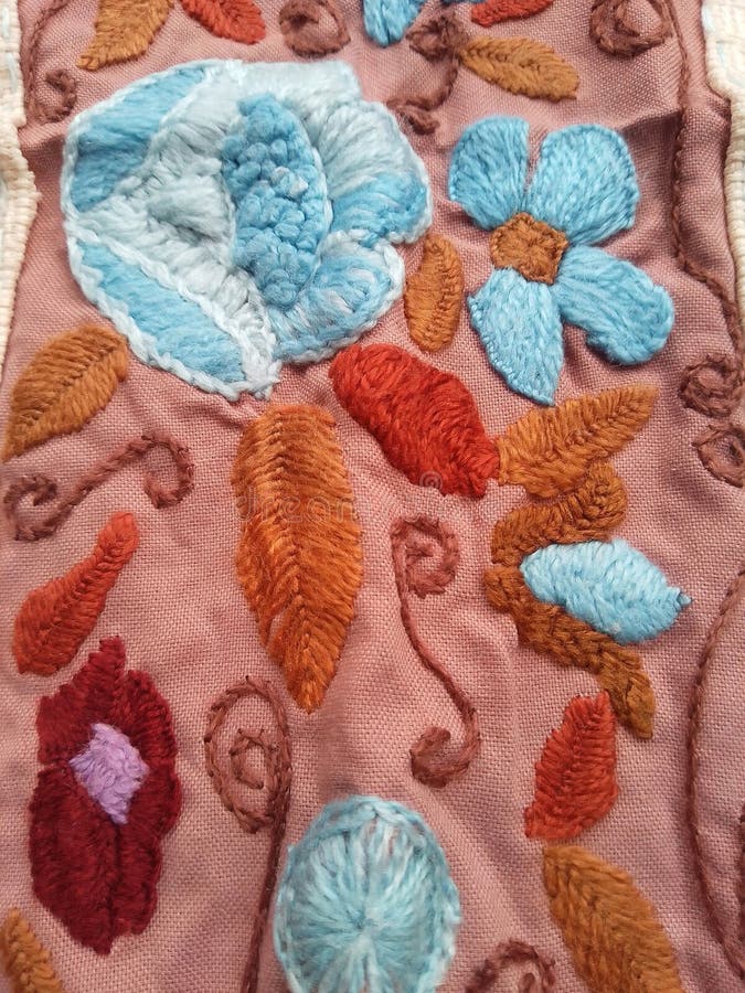 The Background is Made of Thread Embroidery in the Form of Flowers and ...