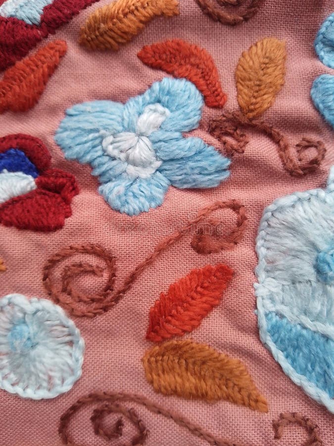 The Background is Made of Thread Embroidery in the Form of Flowers and ...