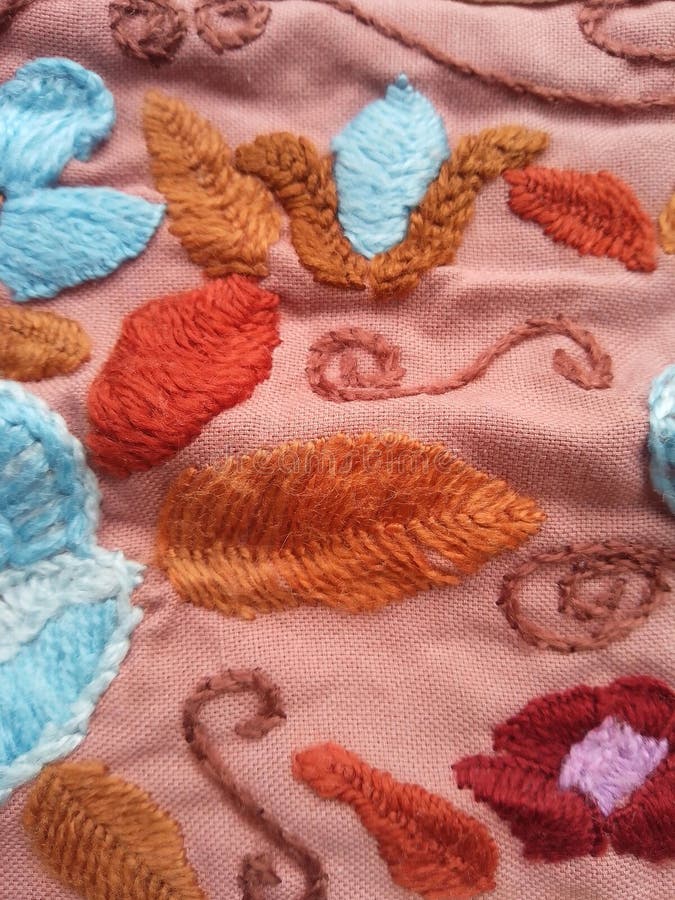 The Background is Made of Thread Embroidery in the Form of Flowers and ...