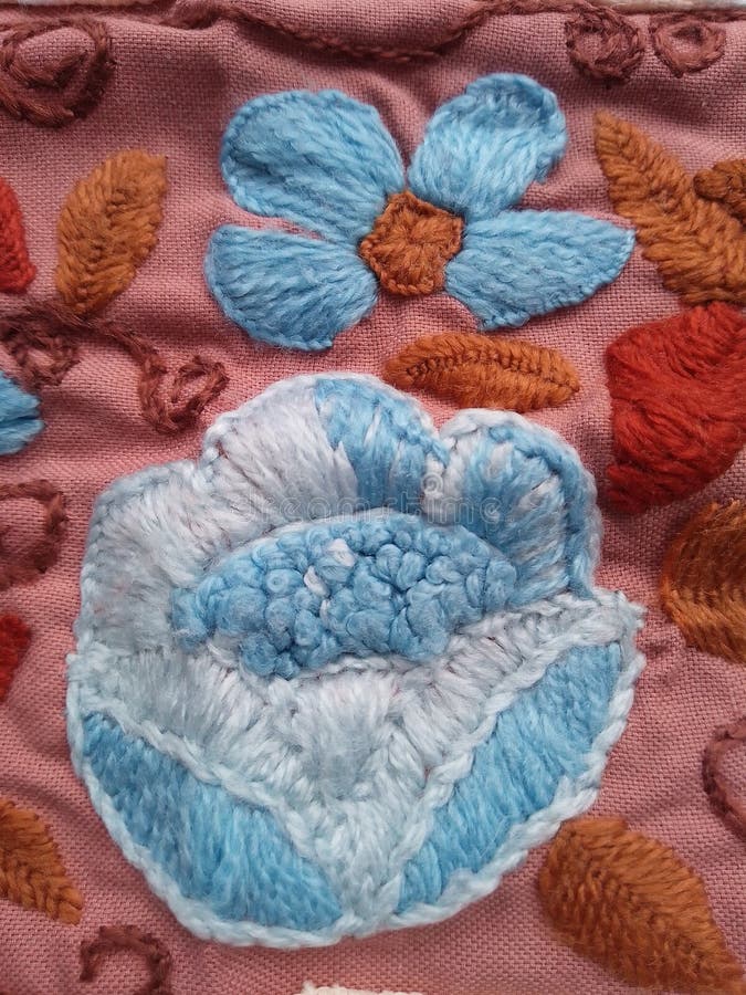 The Background is Made of Thread Embroidery in the Form of Flowers and ...