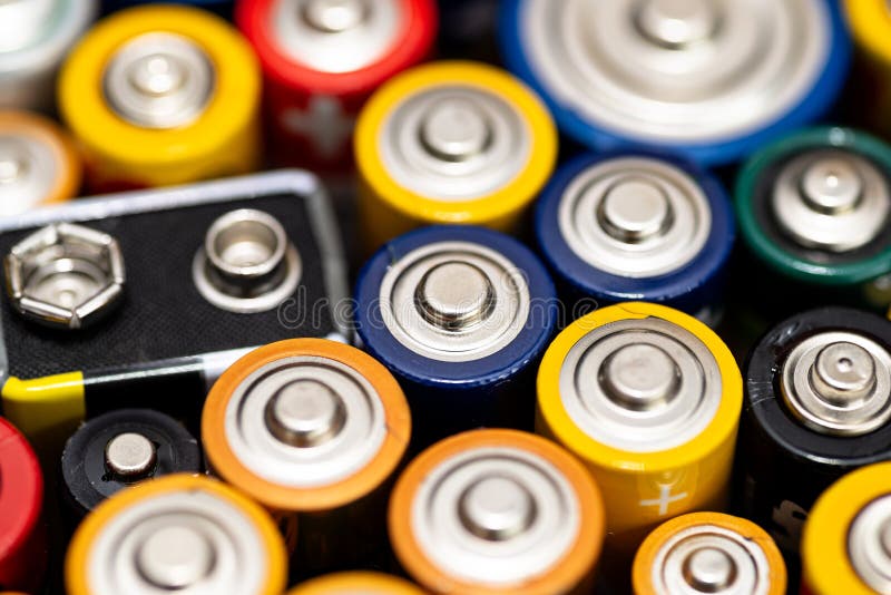 Background Made of Various Alkaline and Lithium-ion Batteries, Positive ...