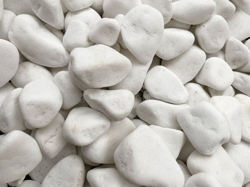 The Background is Made of White Smooth Pebbles of White Color. Textured ...