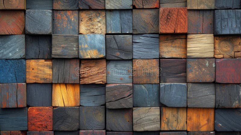 The Background is Made of Wooden Colored Cubes. the Texture of Wooden ...