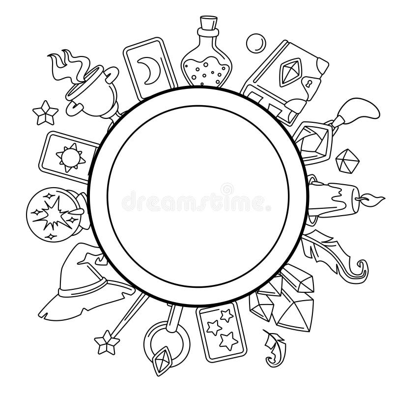 Background with Magic Items. Witchcraft Alchemy Mystery Elements Stock ...