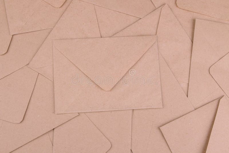 Background from Mail Envelopes from Craft Paper. View from Above Stock ...