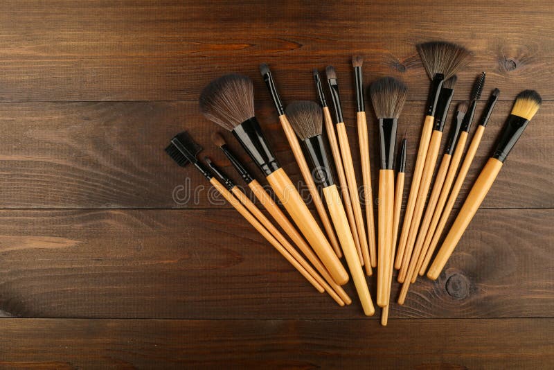 Background with Makeup Brush Top View Stock Image - Image of face ...